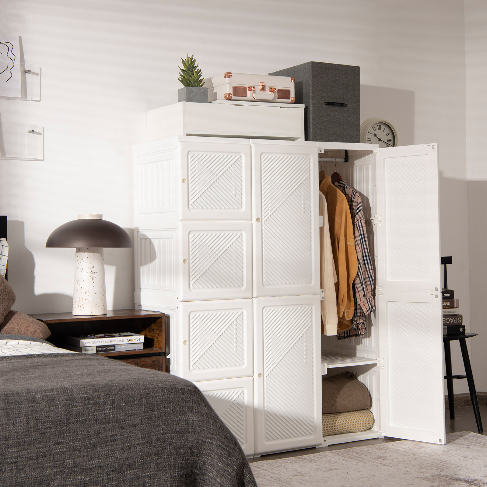 Rebrilliant Whitt 8 Door Plastic Wardrobe | Wayfair.co.uk