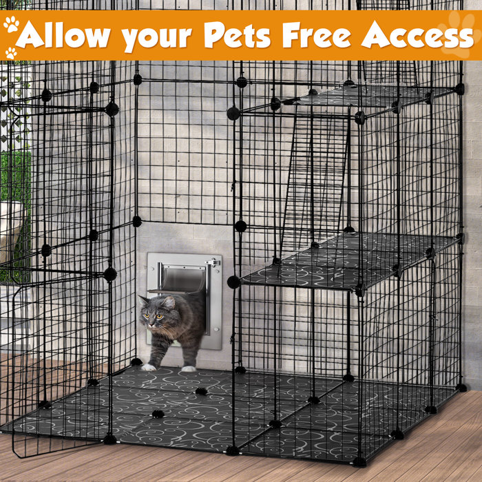 Tucker Murphy Pet™ Ceason 4-Tier Wire Cat Cage Playpen & Reviews | Wayfair