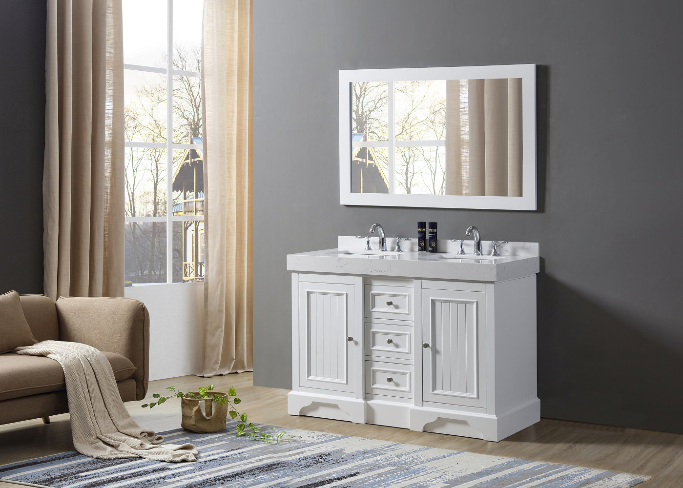 Wildon Home® Lilwen 48 Free Standing Double Bathroom Vanity With