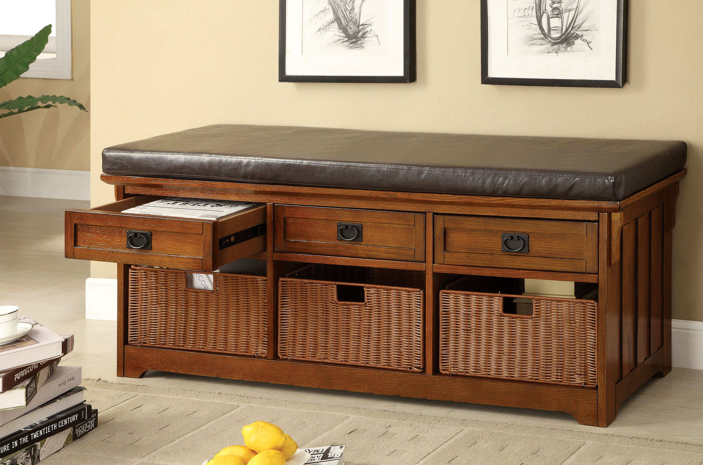Hokku Designs Faux Leather Storage Bench & Reviews | Wayfair