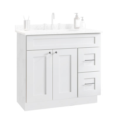 Disar 36'' Bathroom Vanity With Drawer Right Base Only | Wayfair