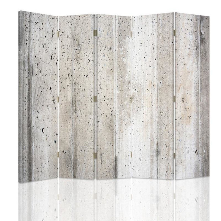 Highland Dunes Canvas Concrete Wall 5 Panel Room Divider | Wayfair.co.uk