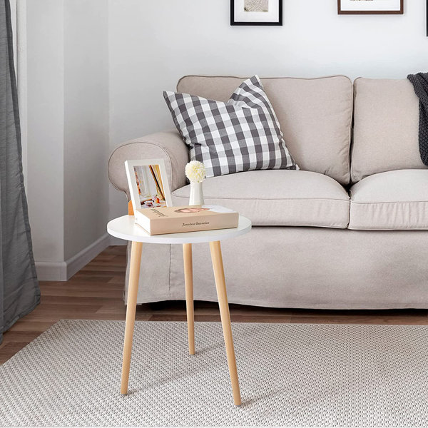 Corrigan Studio® Side Table, Round White Modern Home Decor Coffee Tea ...