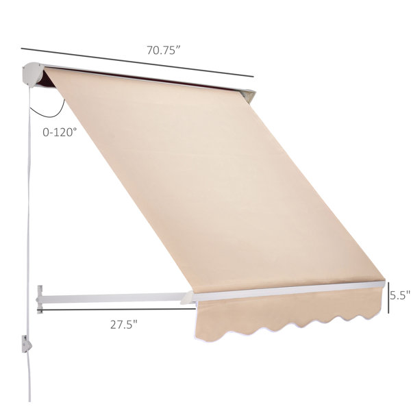 Arlmont & Co. Godwin 71" W x 60" D Manual Retraction Slope Window ...
