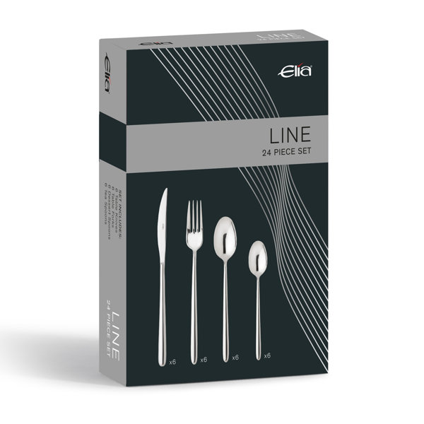 Elia Line 24 Piece Stainless Steel Cutlery Set , Service for 6 ...