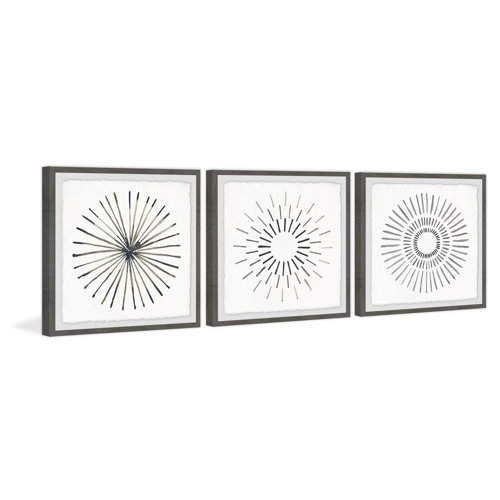 Wrought Studio Circle Lines II Triptych - 3 Piece Picture Frame Set ...