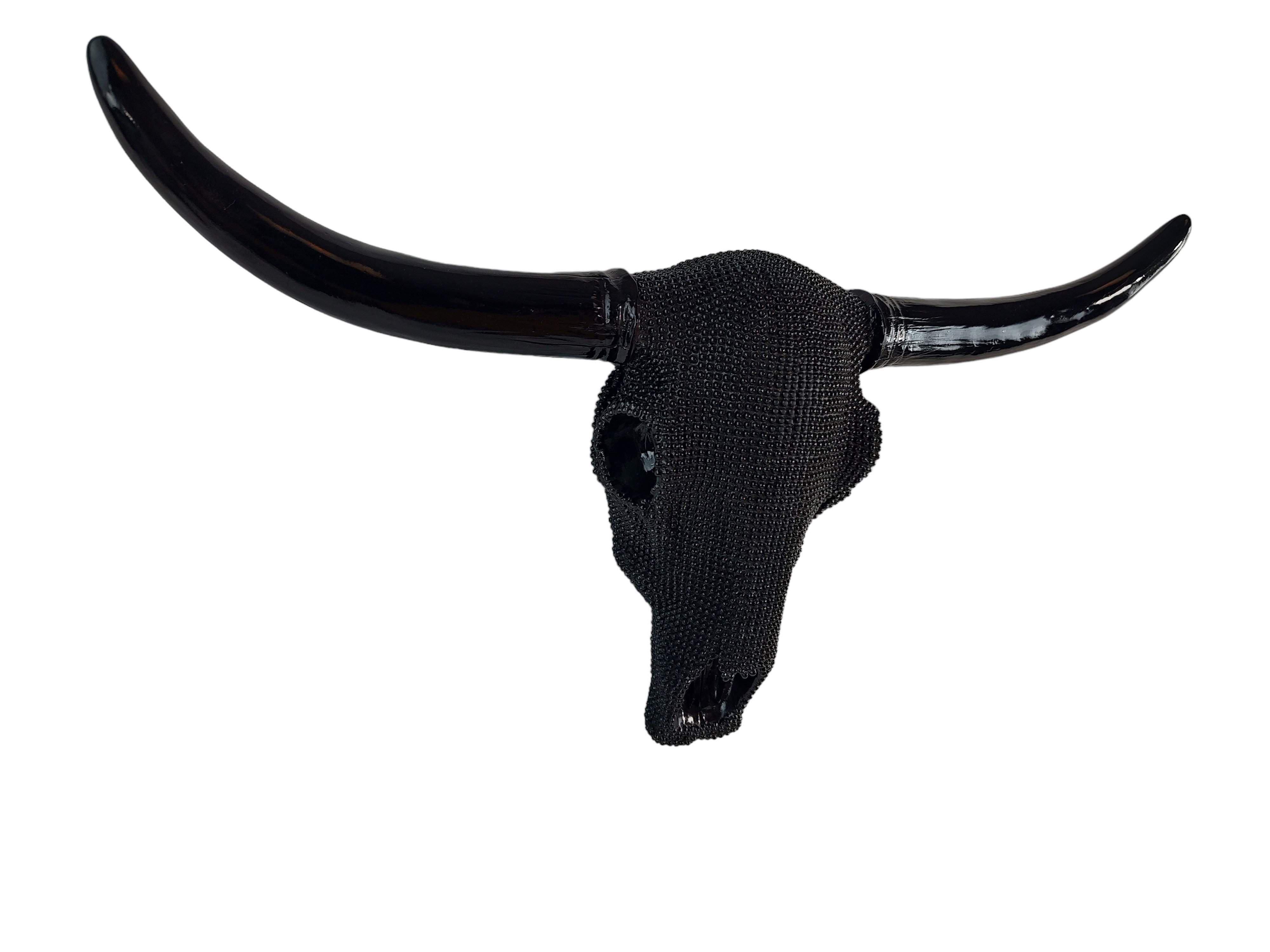 Foundry Select Southwestern Black Beads Longhorn Cow Bull Skull with ...