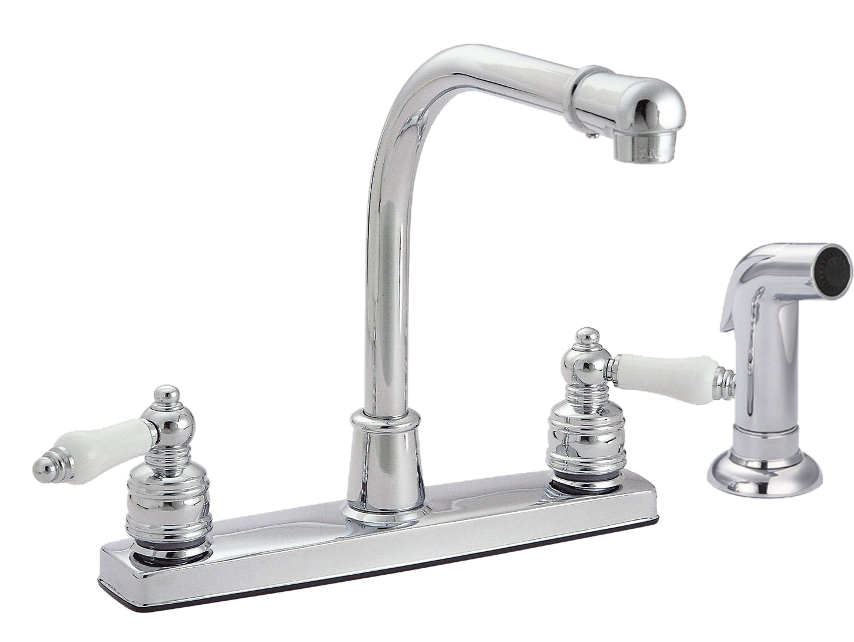 Banner Faucets Castille Double Handle Kitchen Faucet with Side Spray ...