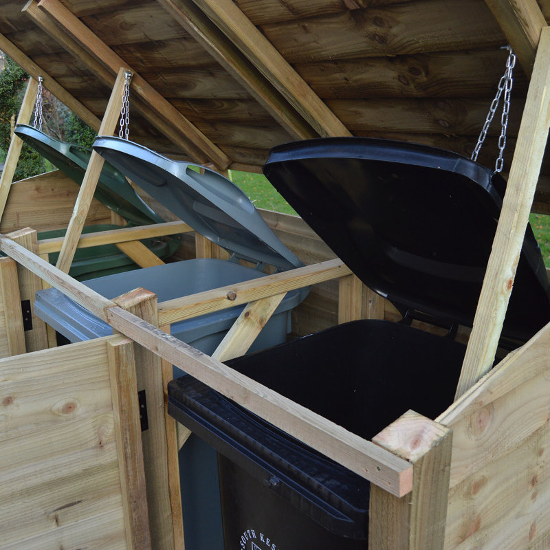 Dakota Fields Elizabethtown Wooden Triple Bin Store | Wayfair.co.uk