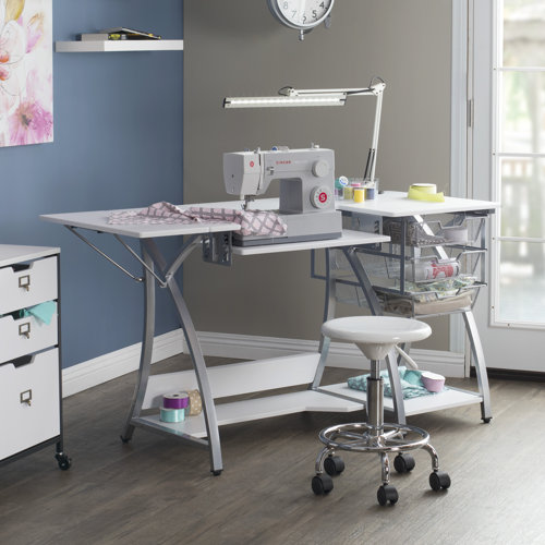 Sew Ready 56.75'' x 23.75'' Foldable Sewing Table with Sewing Machine ...