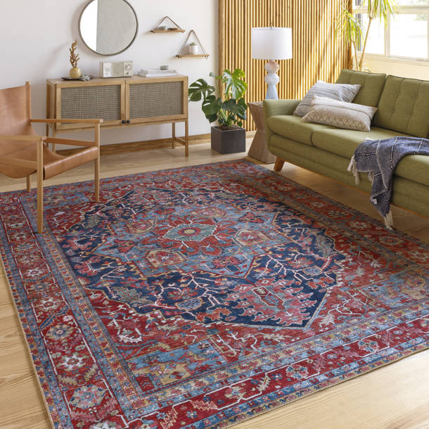 Langley Street Fleckenstein Performance Red/Yellow Rug & Reviews | Wayfair