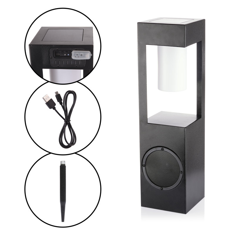 Alpine Corporation 24"h Modern Outdoor Solar-powered Metal Lantern With ...