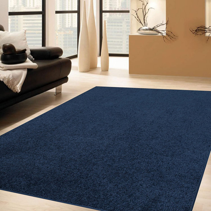 Latitude Run® Navy Performance Navy Rug | Wayfair