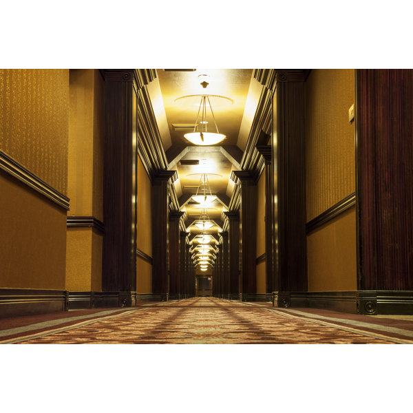 Ebern Designs Bridgens Long Art Deco Corridor by - Wrapped Canvas ...