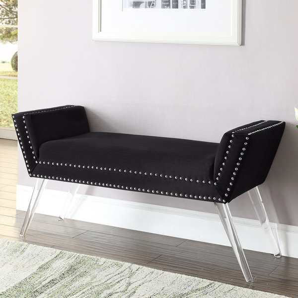 Velvet-bench-acrylic-legs | Wayfair