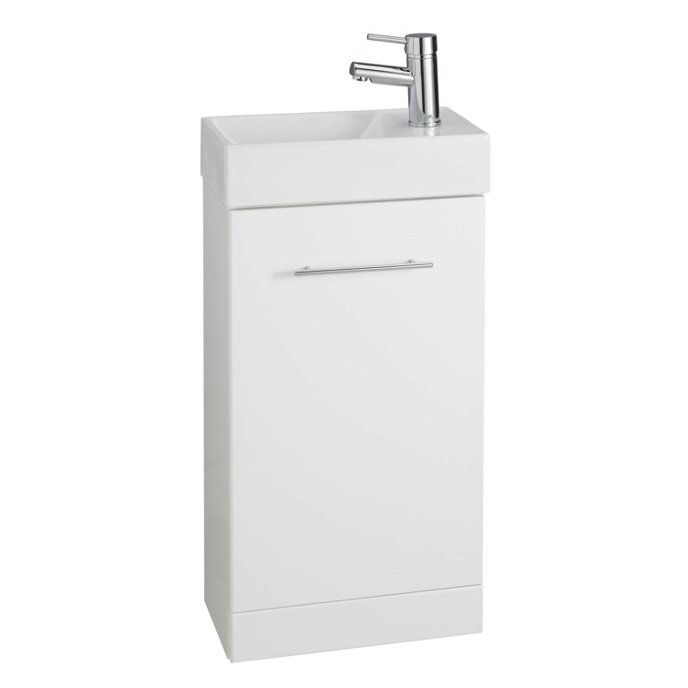 K-Vit Impakt 410mm Cube Vanity Unit with Basin - White | Wayfair.co.uk