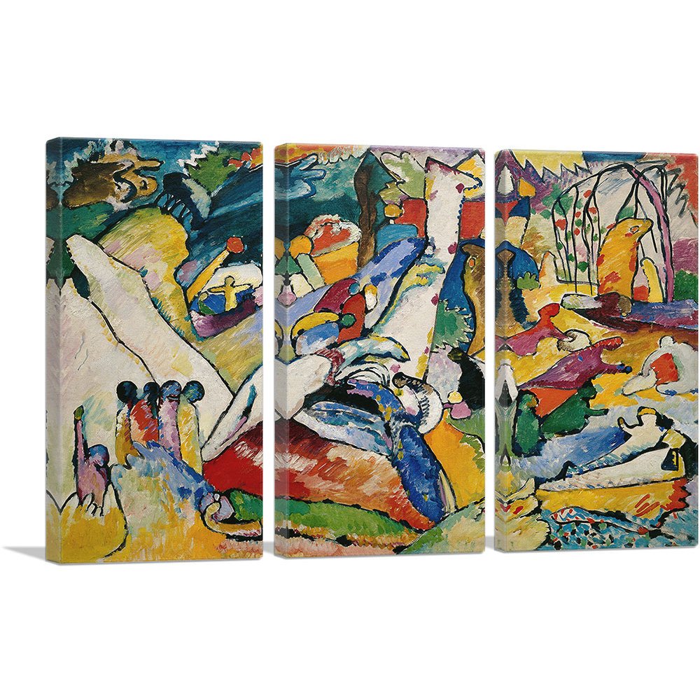 ARTCANVAS Sketch For Composition II 1910 by Wassily Kandinsky - 3 Piece ...