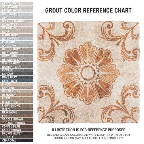 Merola Tile Costa 7.75" x 7.75" Ceramic Patterned Wall & Floor Tile ...