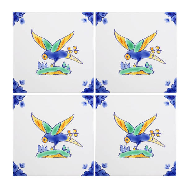 Casablanca Market Mediterranean 4" x 4" Ceramic Carthage Decorative ...