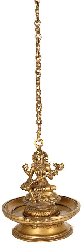 Exotic India Lamp Of Wisdom (Goddess Saraswati Hanging Lamp) | Wayfair