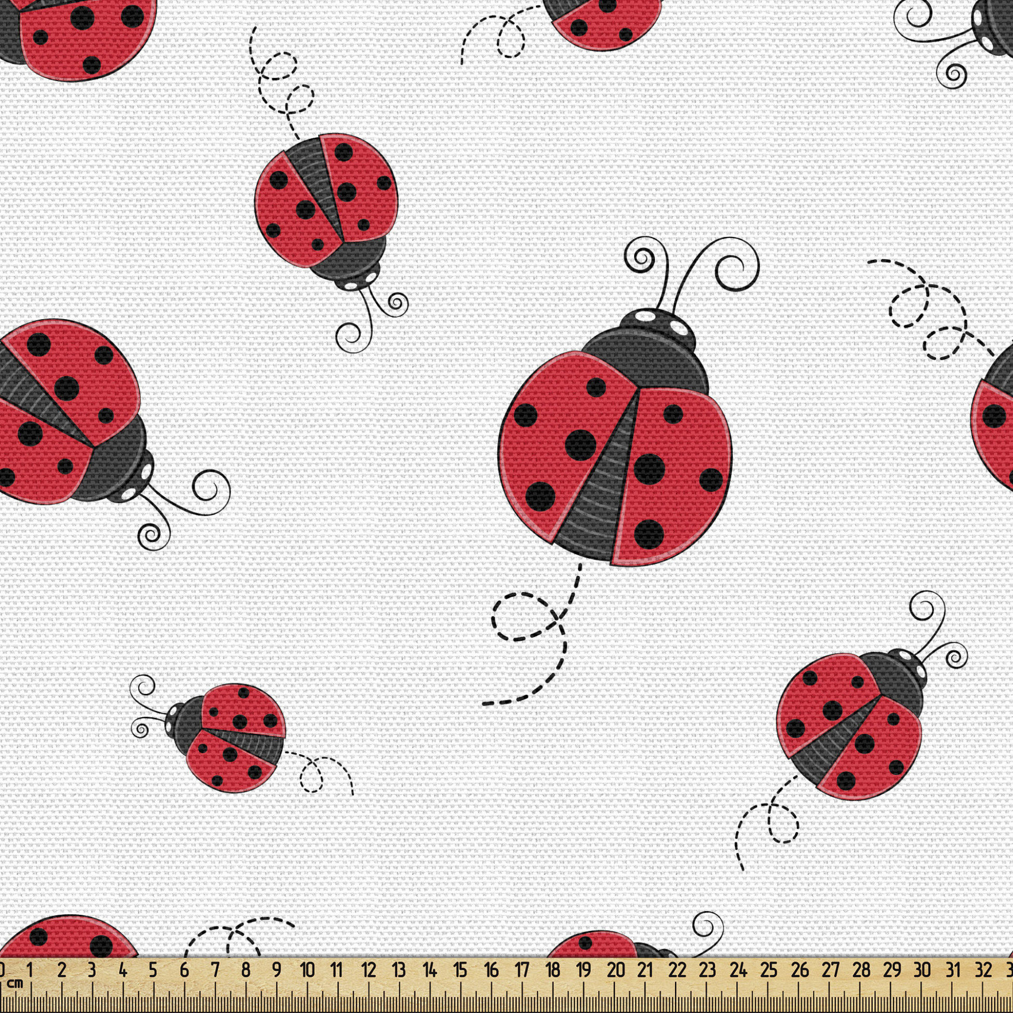 East Urban Home fab_48677_Ladybugs Fabric By The Yard, Ladybug Dotted ...