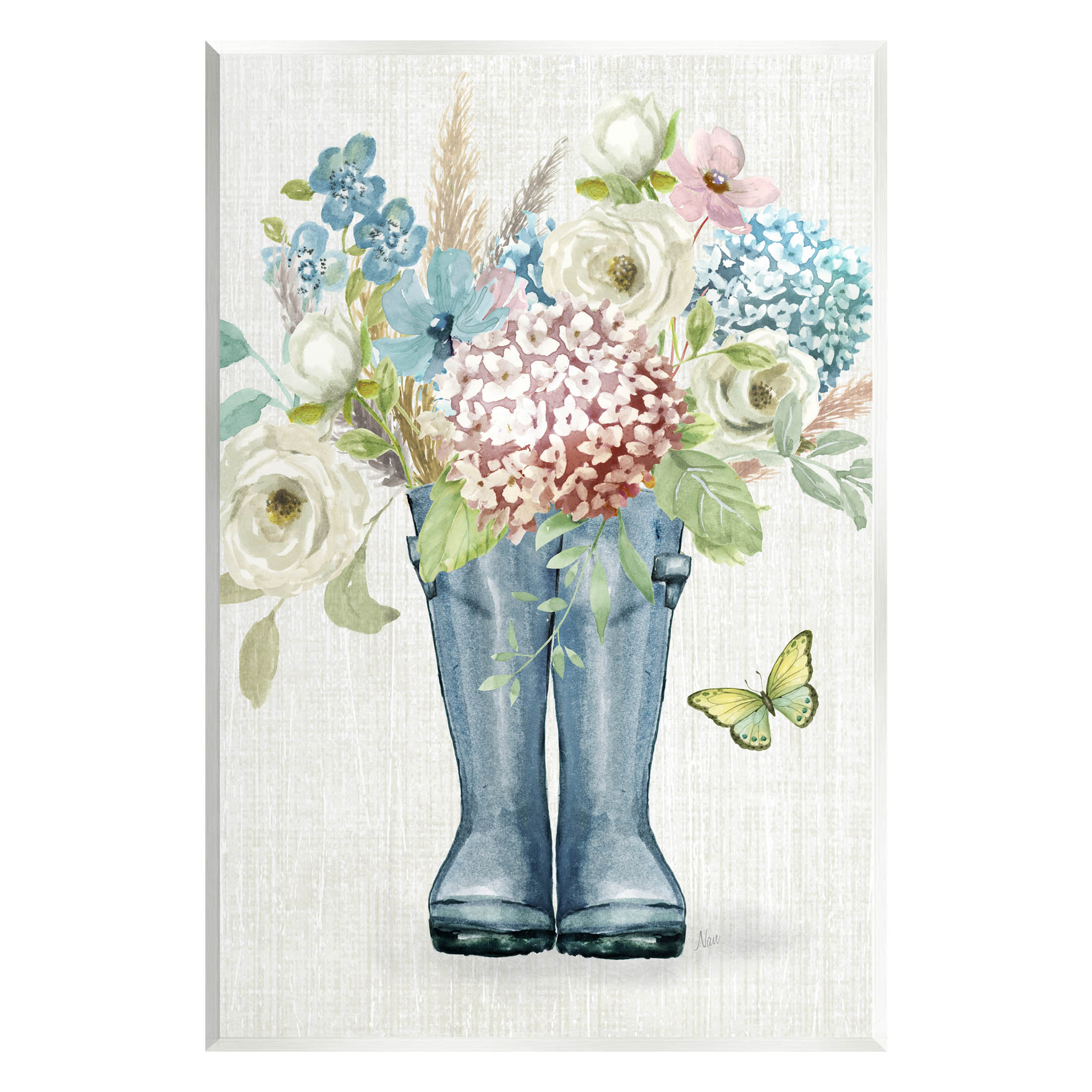 August Grove® Rain Boots Flower Bouquet On MDF by Graphic Art | Wayfair