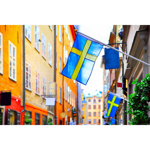 Winston Porter Swedish Flags On Canvas Photograph | Wayfair