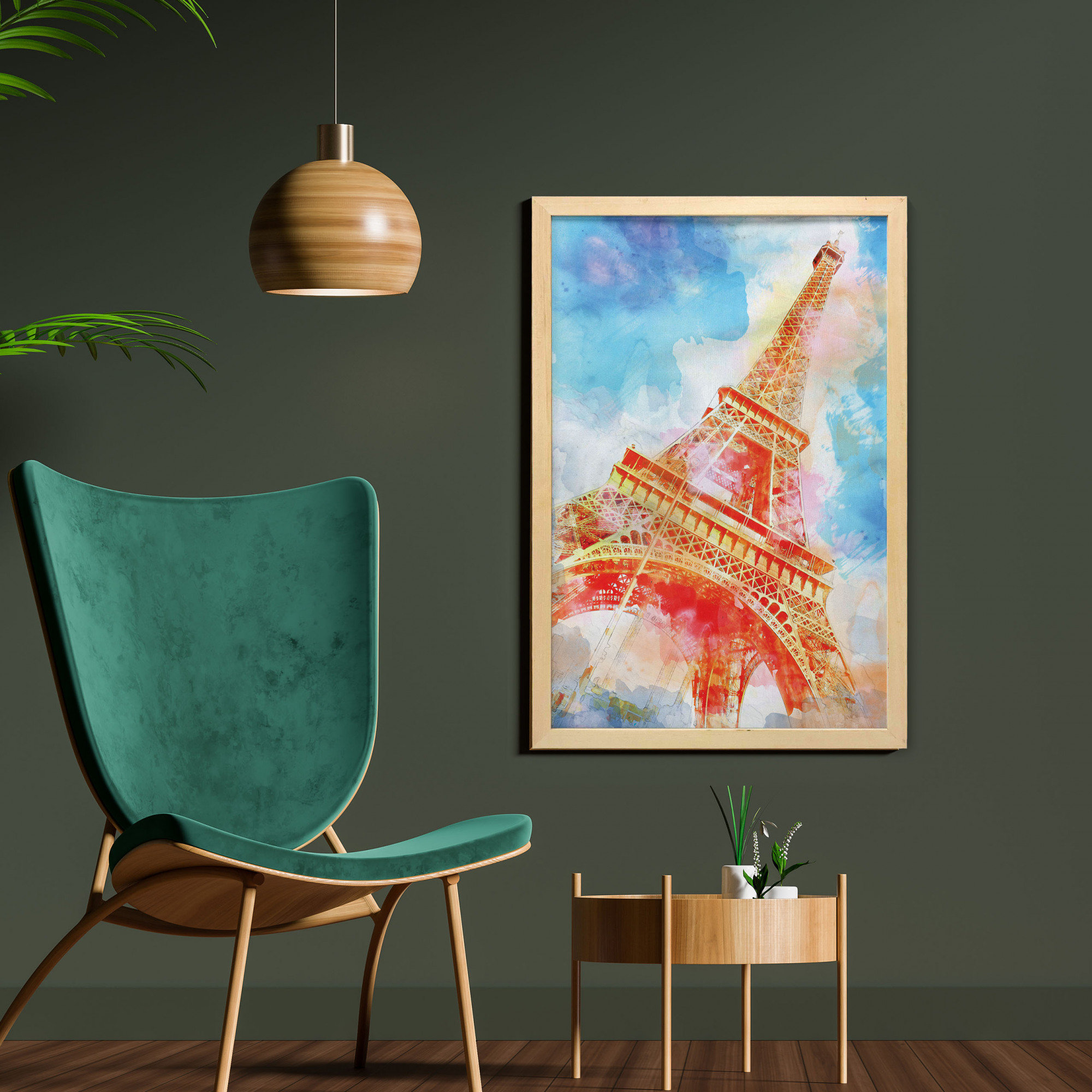 Bless international Watercolor Painted Linework Eiffel Tower Landmark ...
