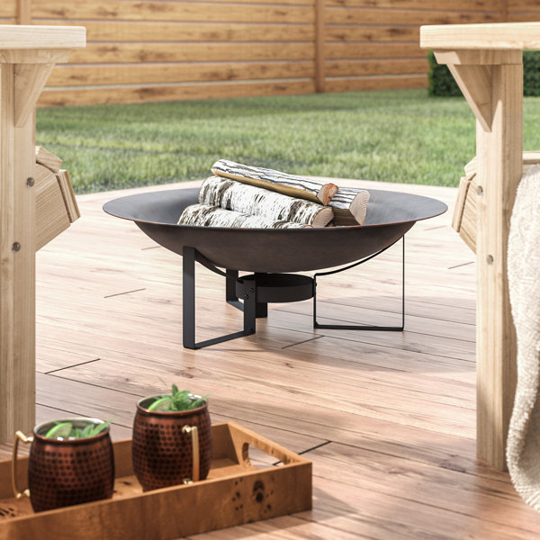Nottaway-rustic-bowl-cast-ironsteel-wood-burning-fire-pit | Wayfair