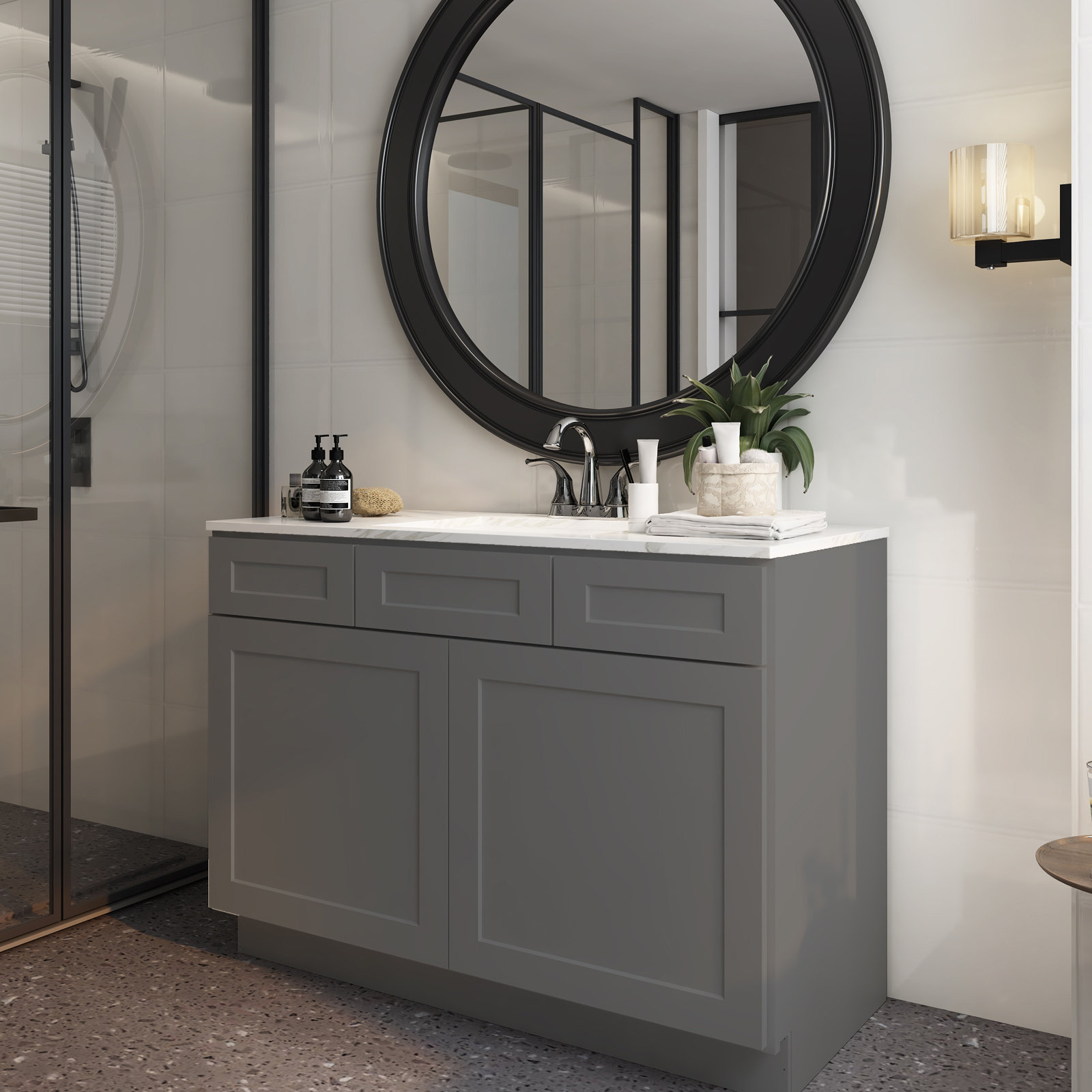 Winston Porter Healion 36" W x 34.5" H x 21" D Free-Standing Bathroom ...