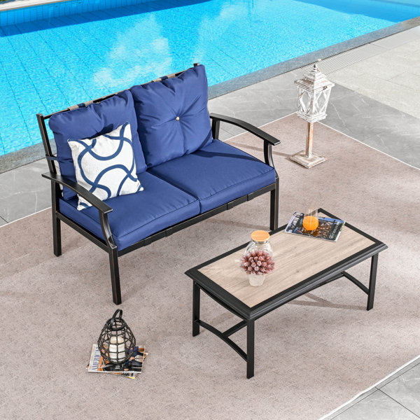 FestivalDepot Metal 2 - Person Seating Group with Cushions | Wayfair