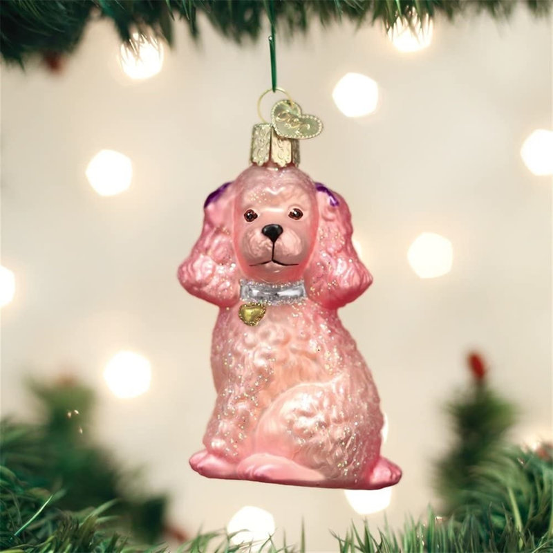 Hashtag Home Pink Poodle Hanging Figurine Ornament & Reviews | Wayfair