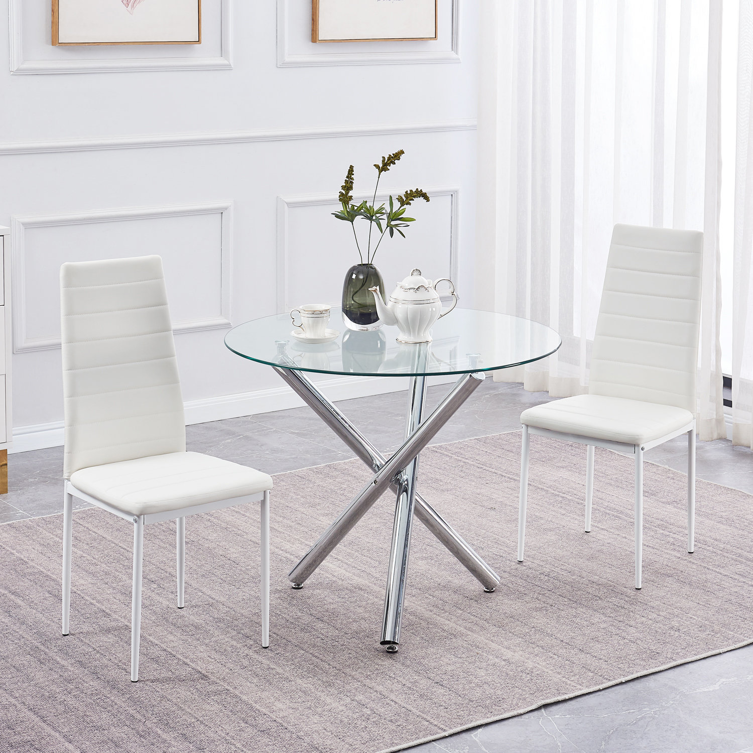 Ebern Designs Clausell 3 - Piece Three Leg Dining Set | Wayfair