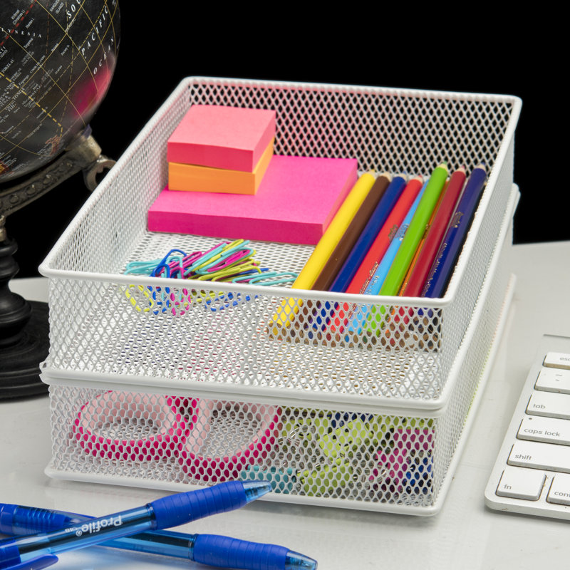 Rebrilliant School Supply Holder Office Desktop Organizer Mesh Basket ...