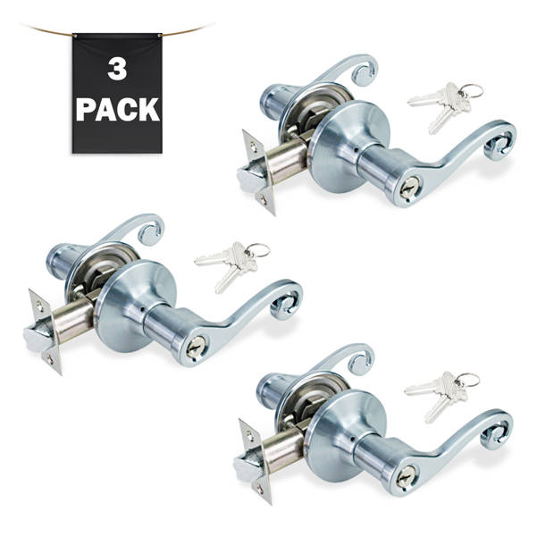 Premier Lock Complete Entry Lever Set with Single Cylinder Deadbolt ...