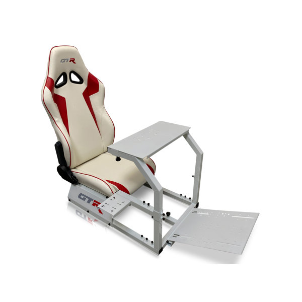 GTR Simulator Reclining Leather PC & Racing Game Chair with Footrest in ...
