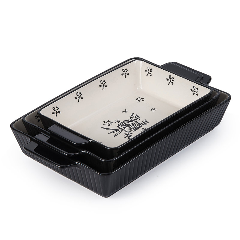 Wisenvoy 13x9 inch Ceramic Baking Dishes 3pcs Bakeware Set Nonstick For ...