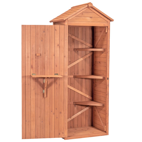 Leisure Season 2.5 ft. W x 2 ft. D Solid Wood Lean-To Tool Shed ...