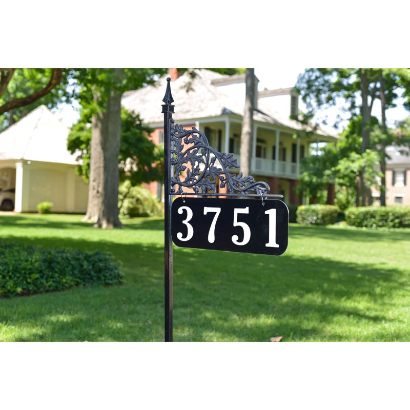 Address America Unique Yard Oak Leaf Design 1-Line Address Post ...