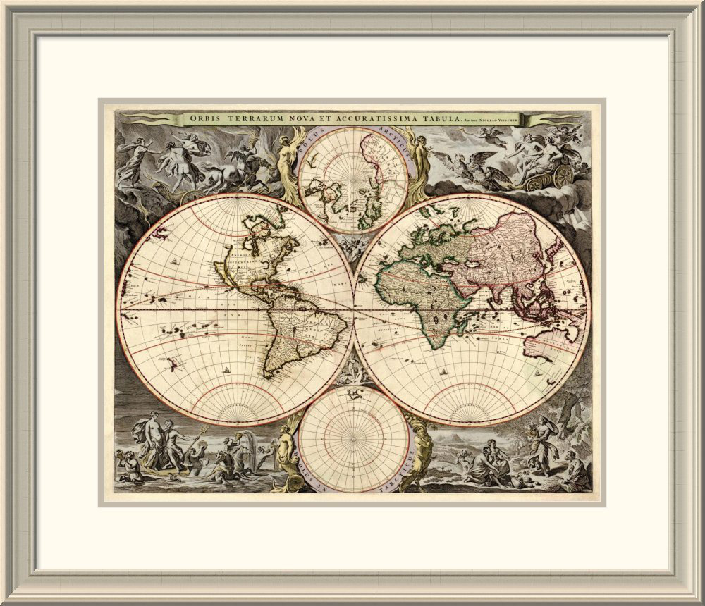 East Urban Home World Map - Picture Frame Print | Wayfair