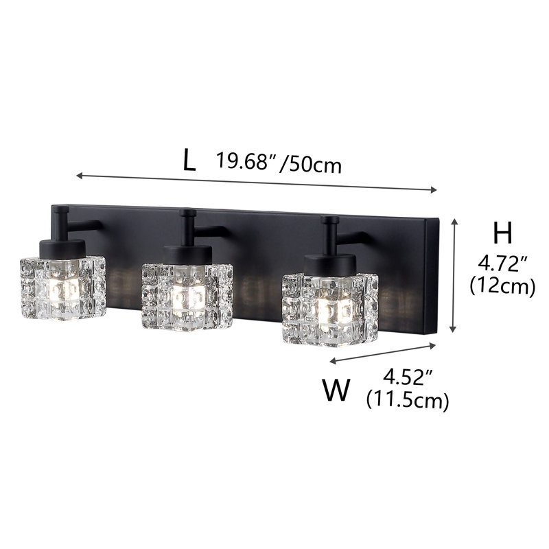 Mercer41 Derquan 3-Light Modern Square Glass Light Shade Dimmable ...