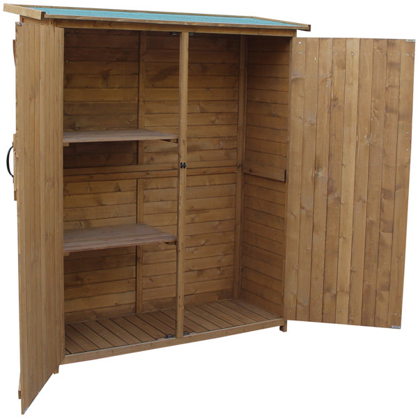 Outsunny Outdoor Storage Cabinet Wooden Garden Shed Utility Tool ...