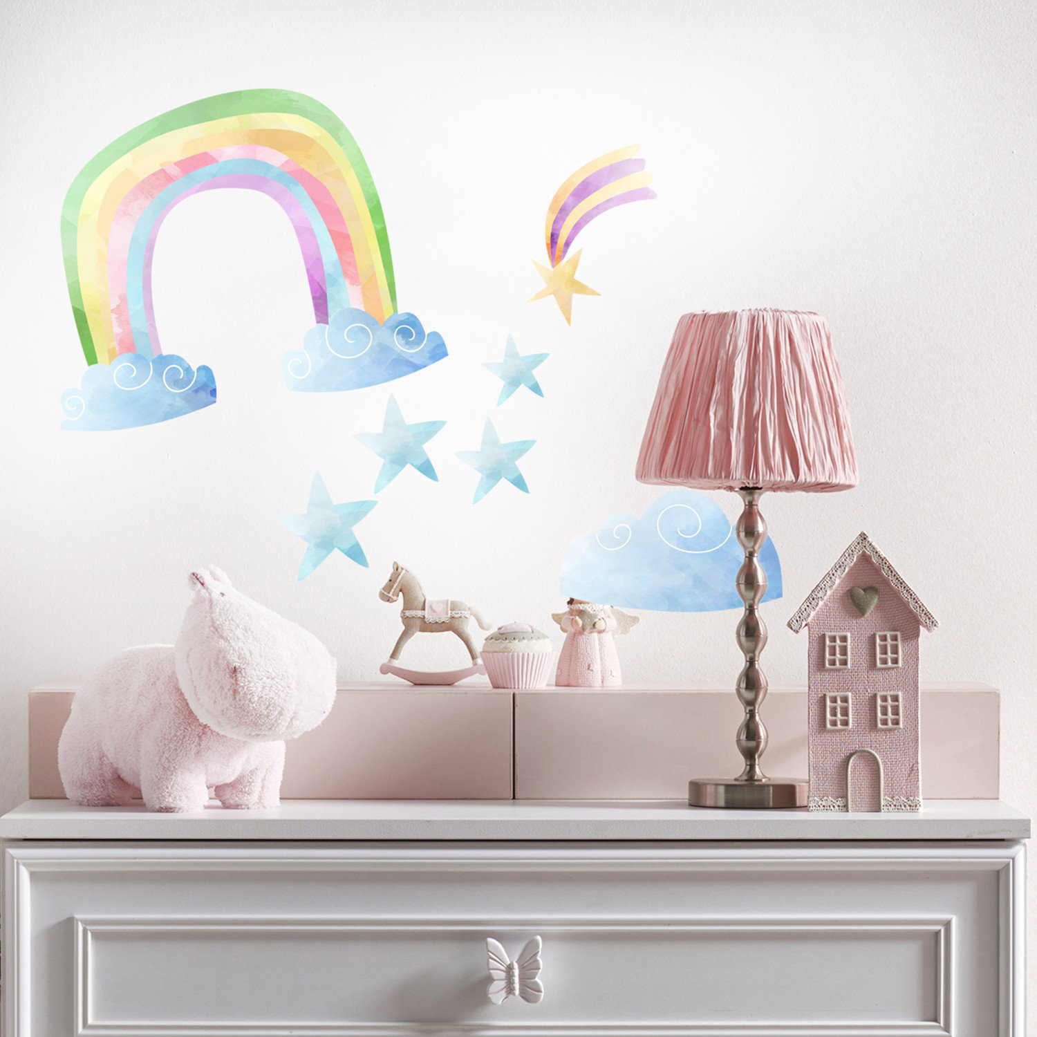 Bless international 7 Piece Rainbow with Stars Wall Decal Set | Wayfair