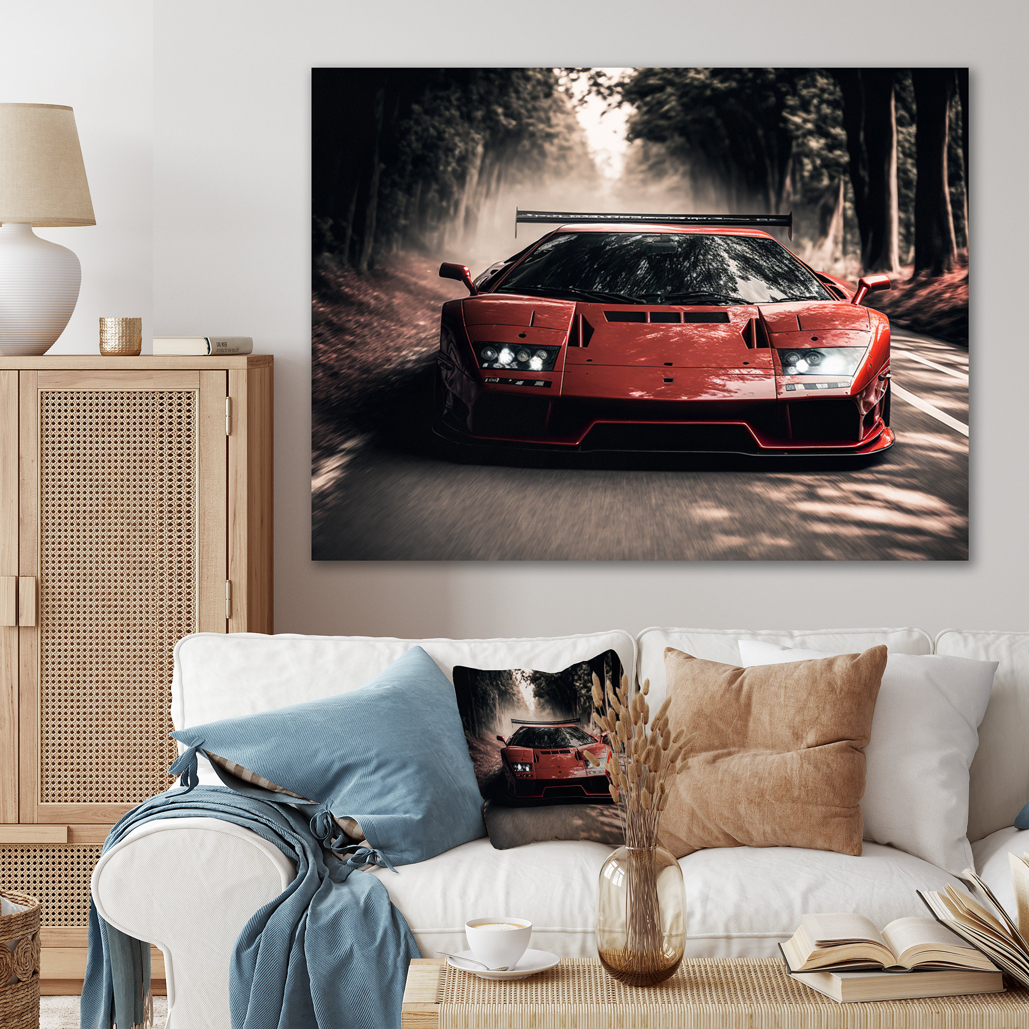 Latitude Run® Red Italian Lambo Sports Car Racing Wall Décor | Wayfair