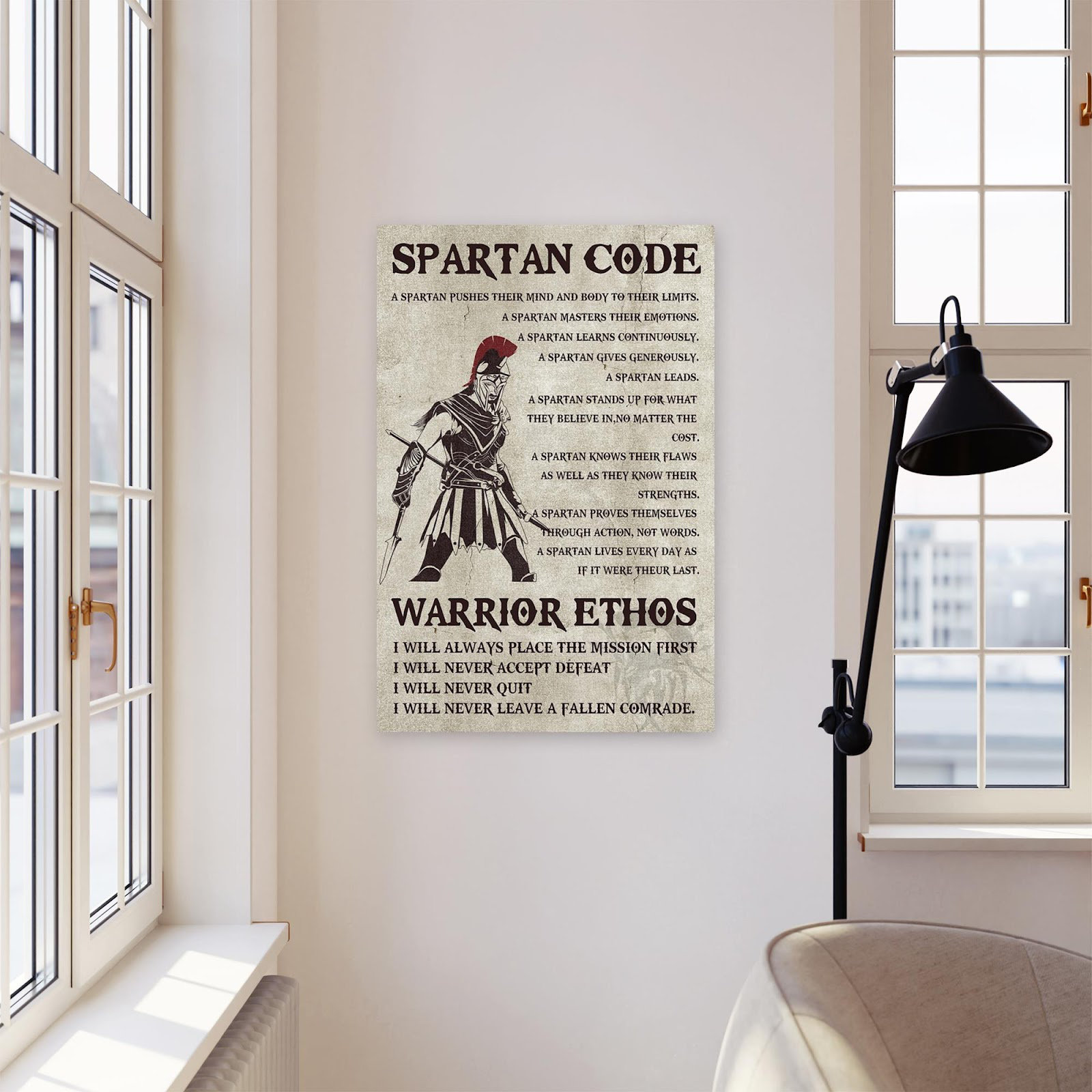 Trinx Spartan Code Warrior Ethos On Canvas Graphic Art | Wayfair