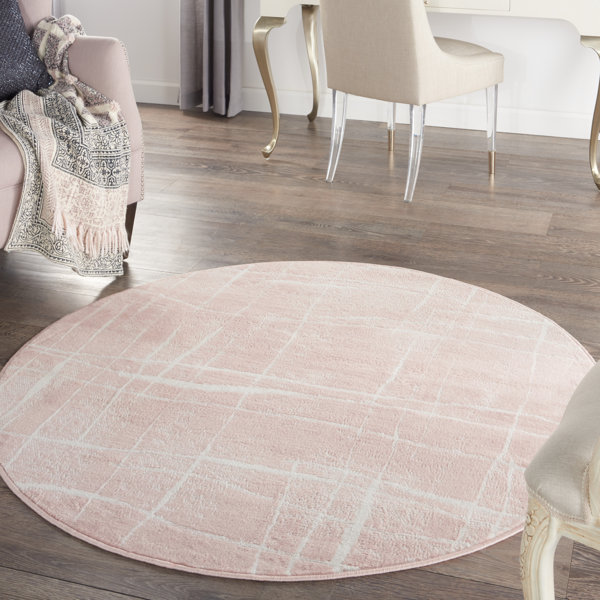Wrought Studio Cohassey Pink/White Area Rug & Reviews | Wayfair