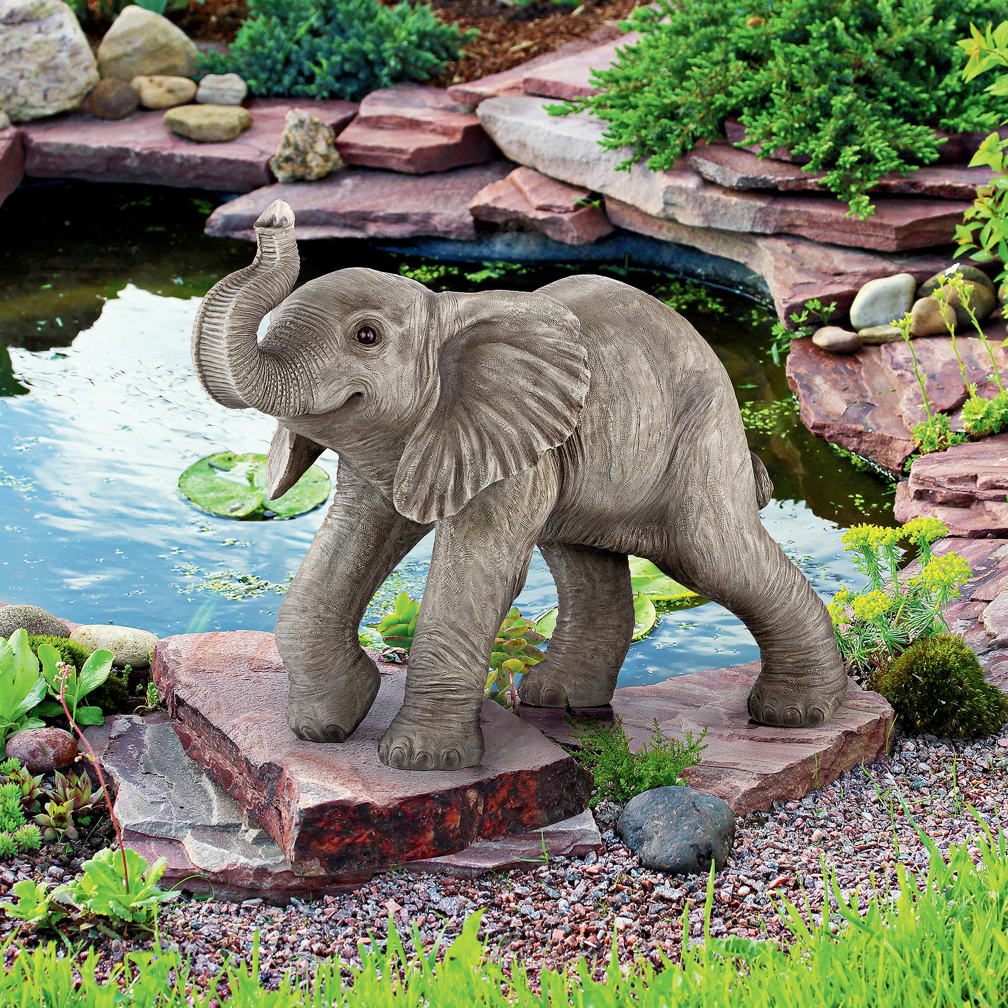 Design Toscano Eshe, the Baby Elephant Garden Statue | Wayfair