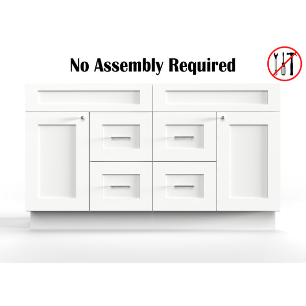 Disar 60'''' Double Bathroom Vanity With Drawer Base Only | Wayfair