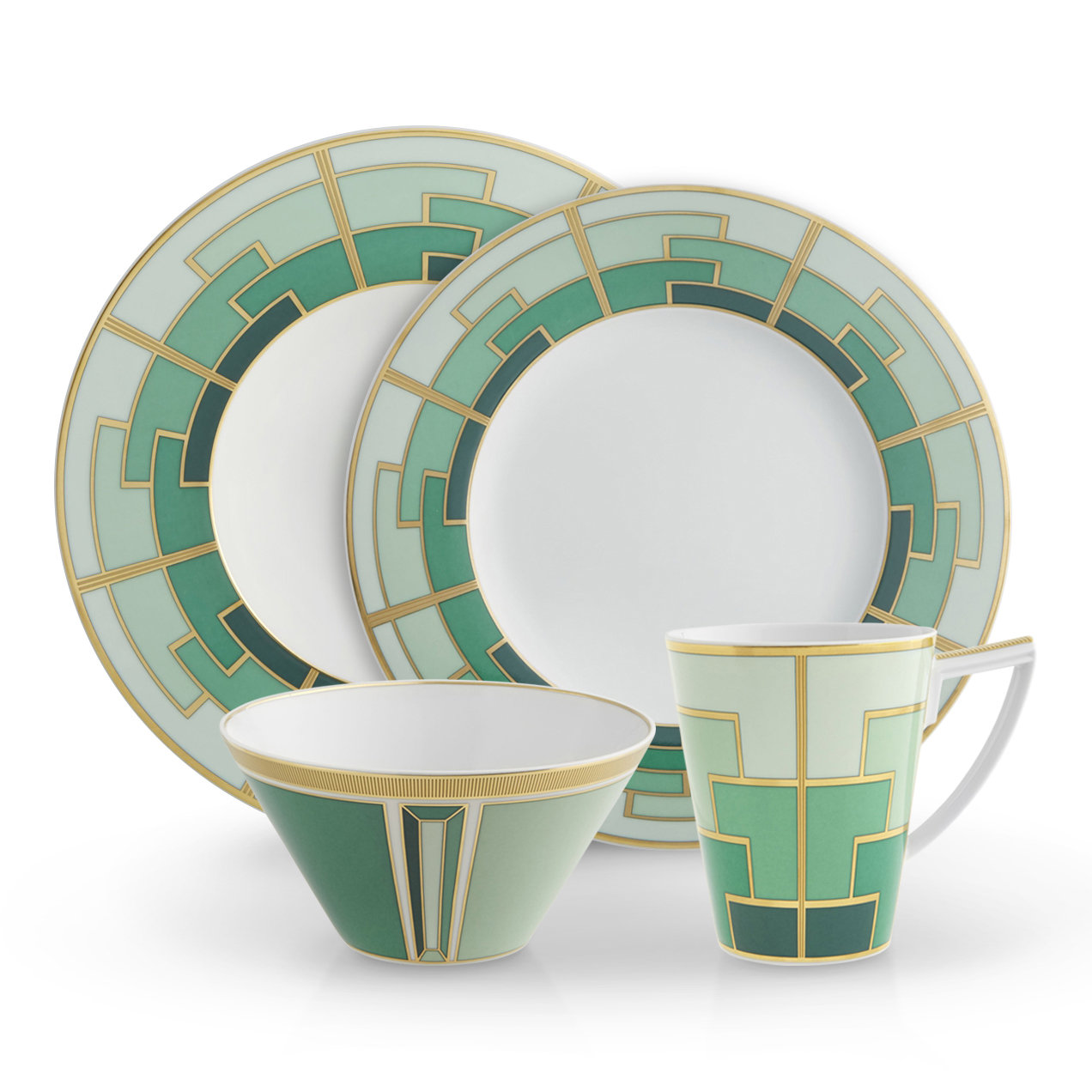 Vista Alegre Emerald Porcelain China Dinnerware - Set of 16 | Wayfair