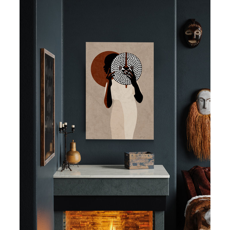 ULLI HOME Mossi African Sun Mask Framed On Canvas by Ify Ojo Graphic ...